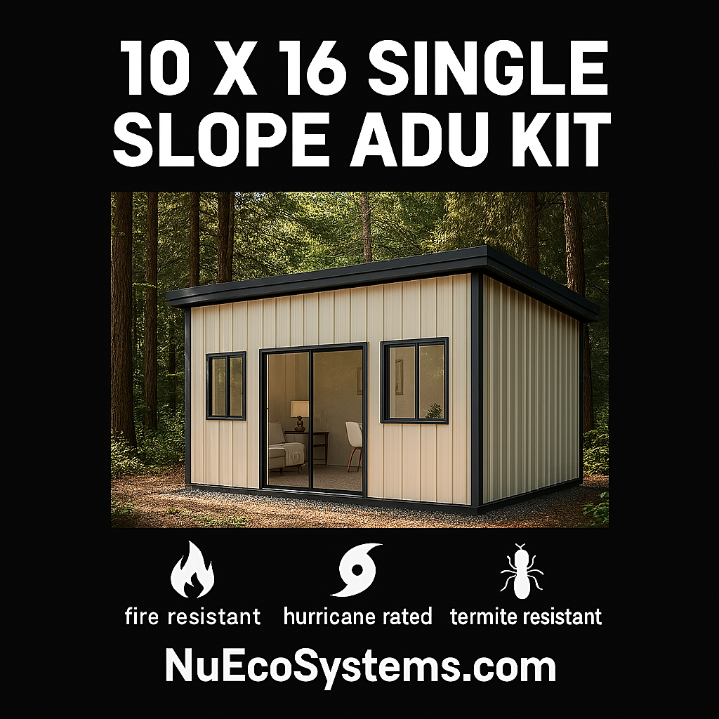 10 X 16 SINGLE SLOPE ADU KIT – Easy Up Steel Structures