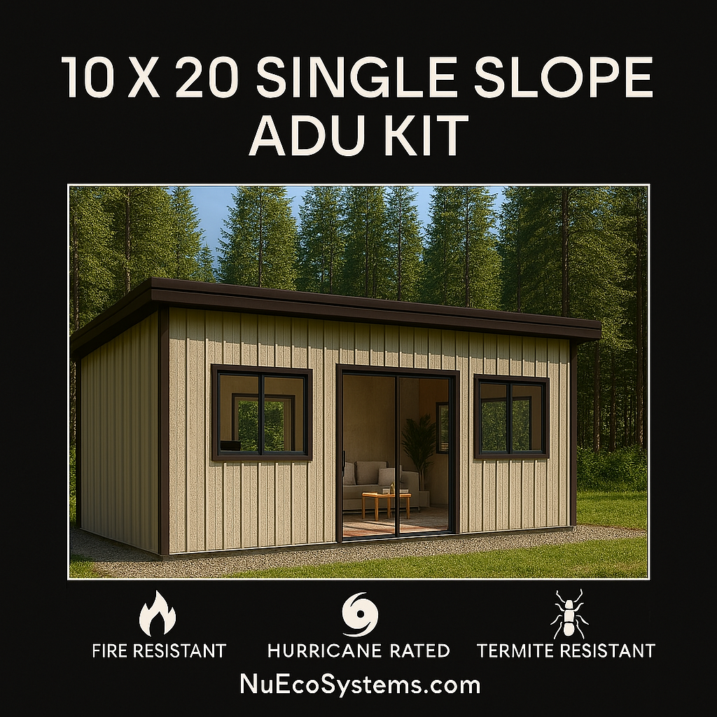10 X 20 SINGLE SLOPE ADU KIT – Easy Up Steel Structures