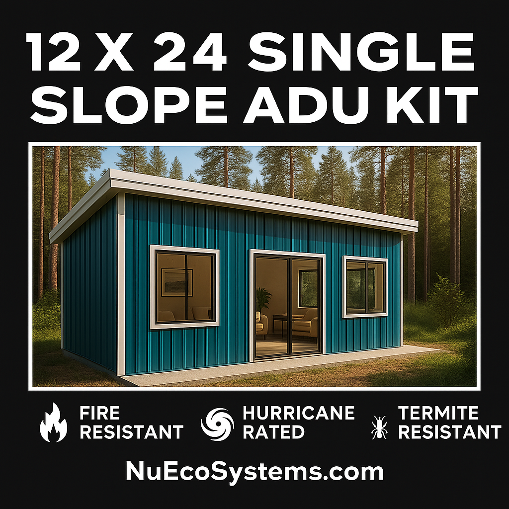 12 X 24 SINGLE SLOPE ADU KIT – Easy Up Steel Structures