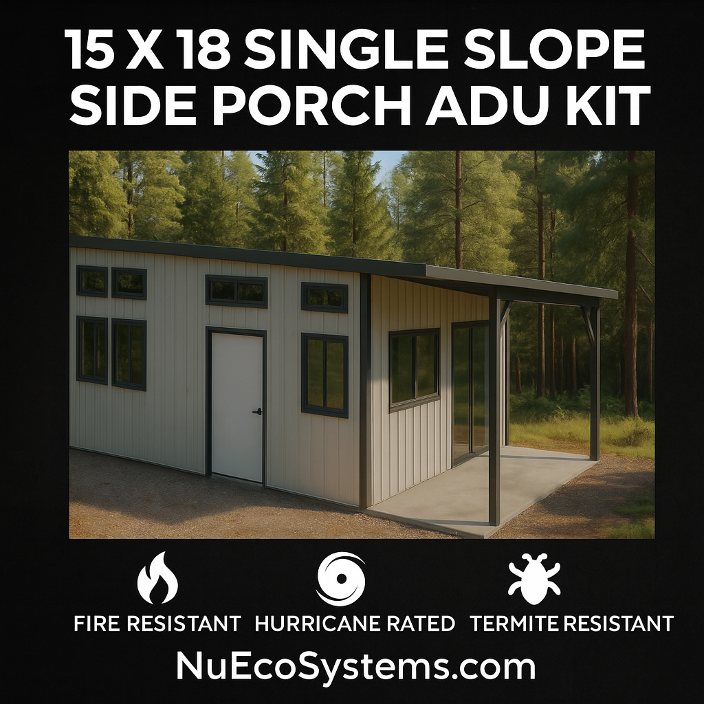 15 X 18 SINGLE SLOPE ADU KIT – Easy Up Steel Structures