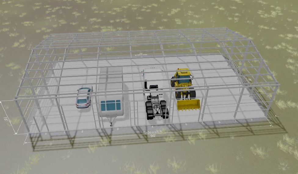 50 X 90 GABLE ROOF SHOP KIT – Easy Up Steel Structures
