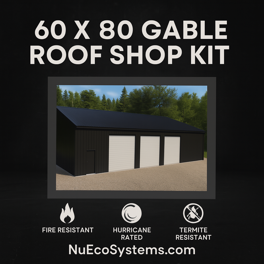 60 X 80 GABLE ROOF SHOP KIT – Easy Up Steel Structures