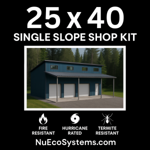 25 X 40 SINGLE SLOPE SHOP KIT – Easy Up Steel Structures