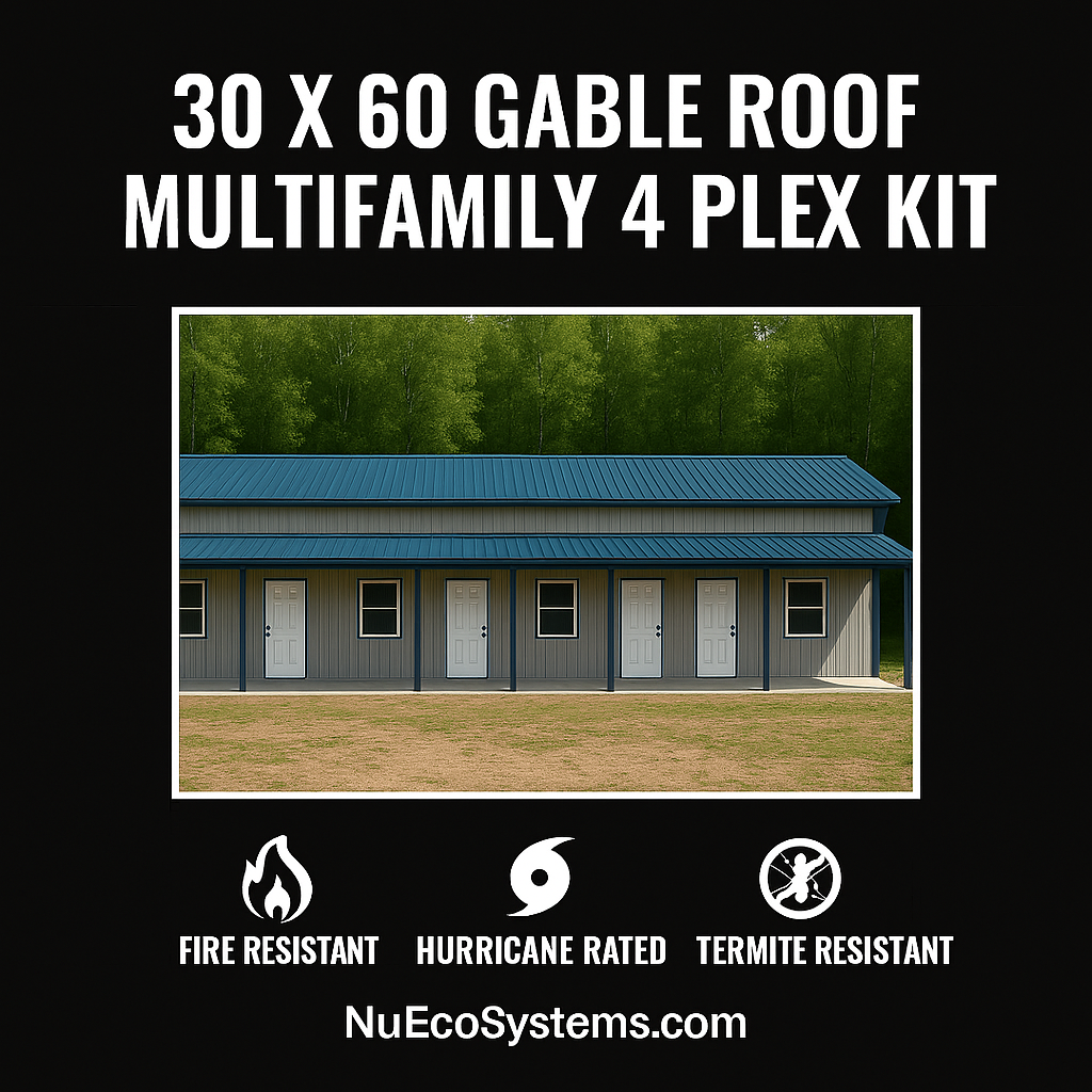 30 X 60 GABLE ROOF MULTIFAMILY 4 PLEX KIT – Easy Up Steel Structures