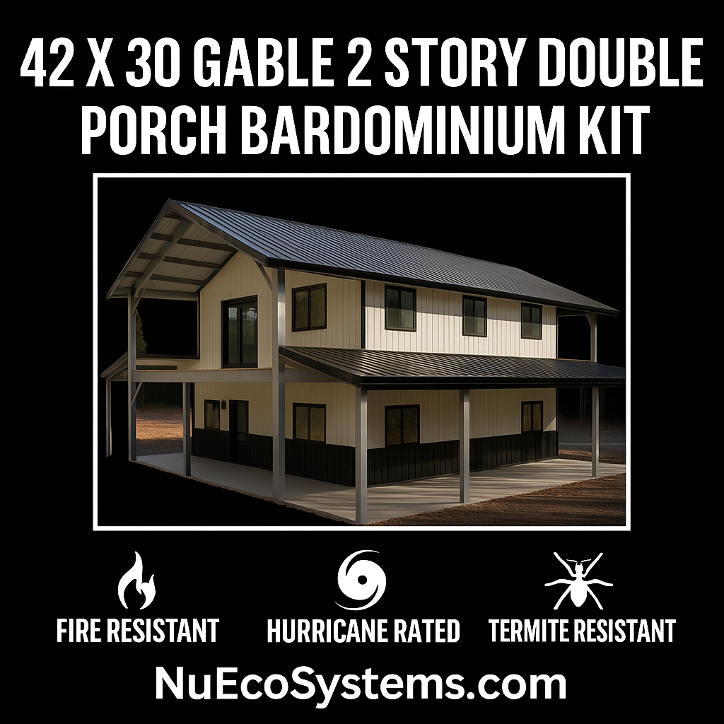 42 X 30 GABLE 2 STORY DOUBLE PORCH BARNDOMINIUM KIT – Easy Up Steel ...