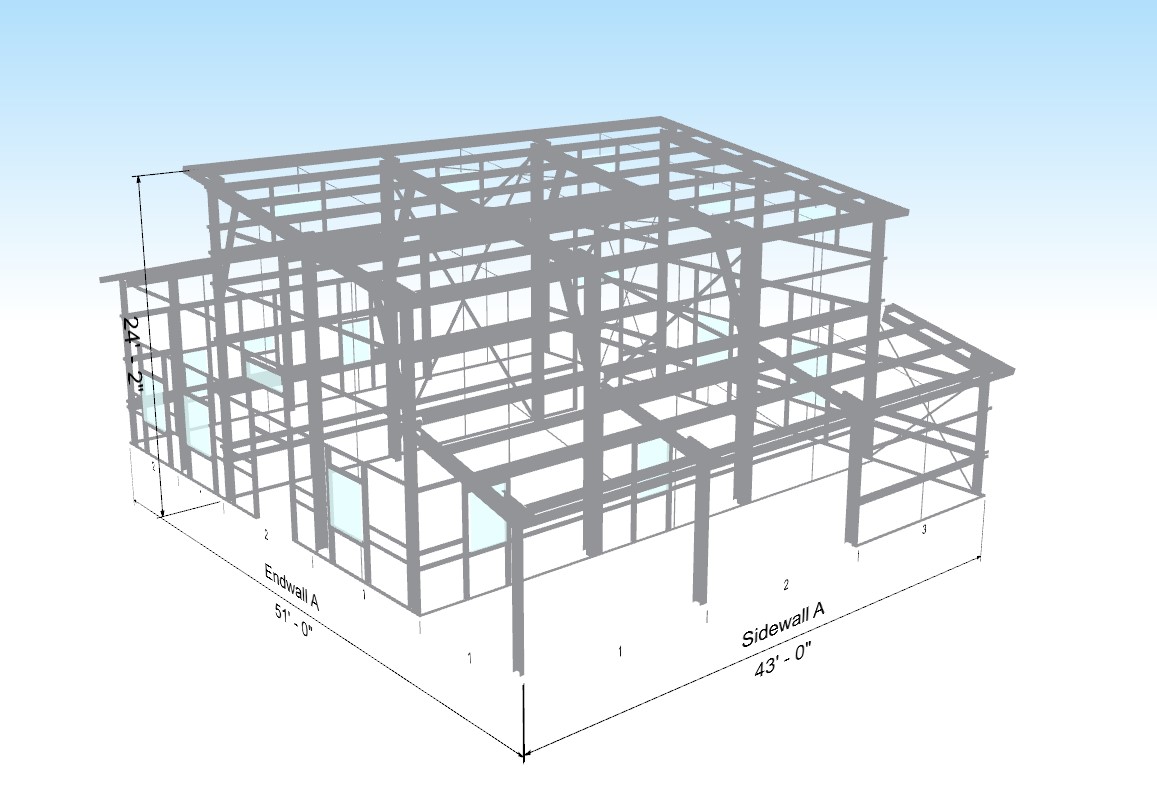 51 X 43 SINGLE SLOPE LEANTO CARPORT BARNDOMINIUM KIT – Easy Up Steel ...