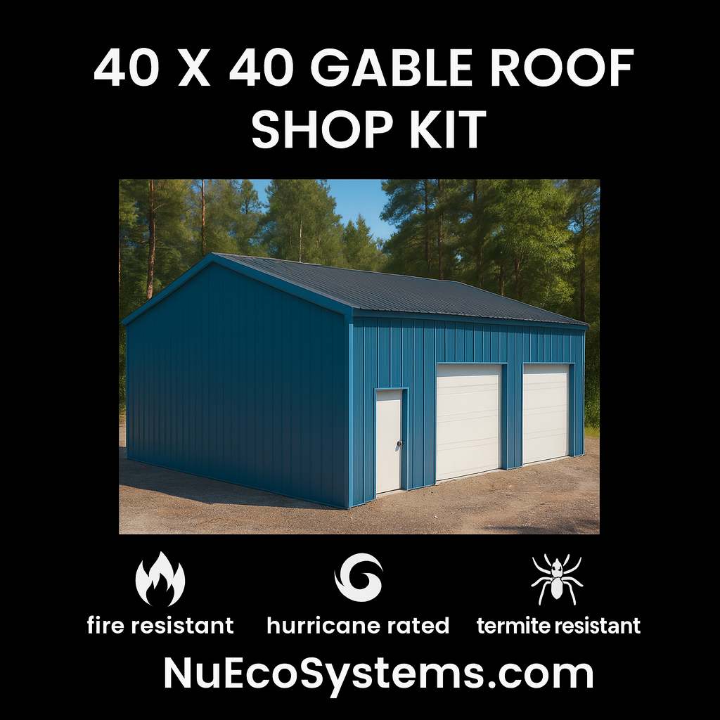 40 X 40 GABLE ROOF SHOP KIT – Easy Up Steel Structures